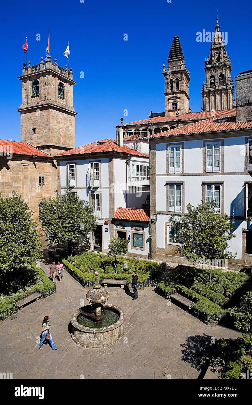 Praza de Fonseca. Santiago de Compostela.Coruña province.Spain. Camino ...