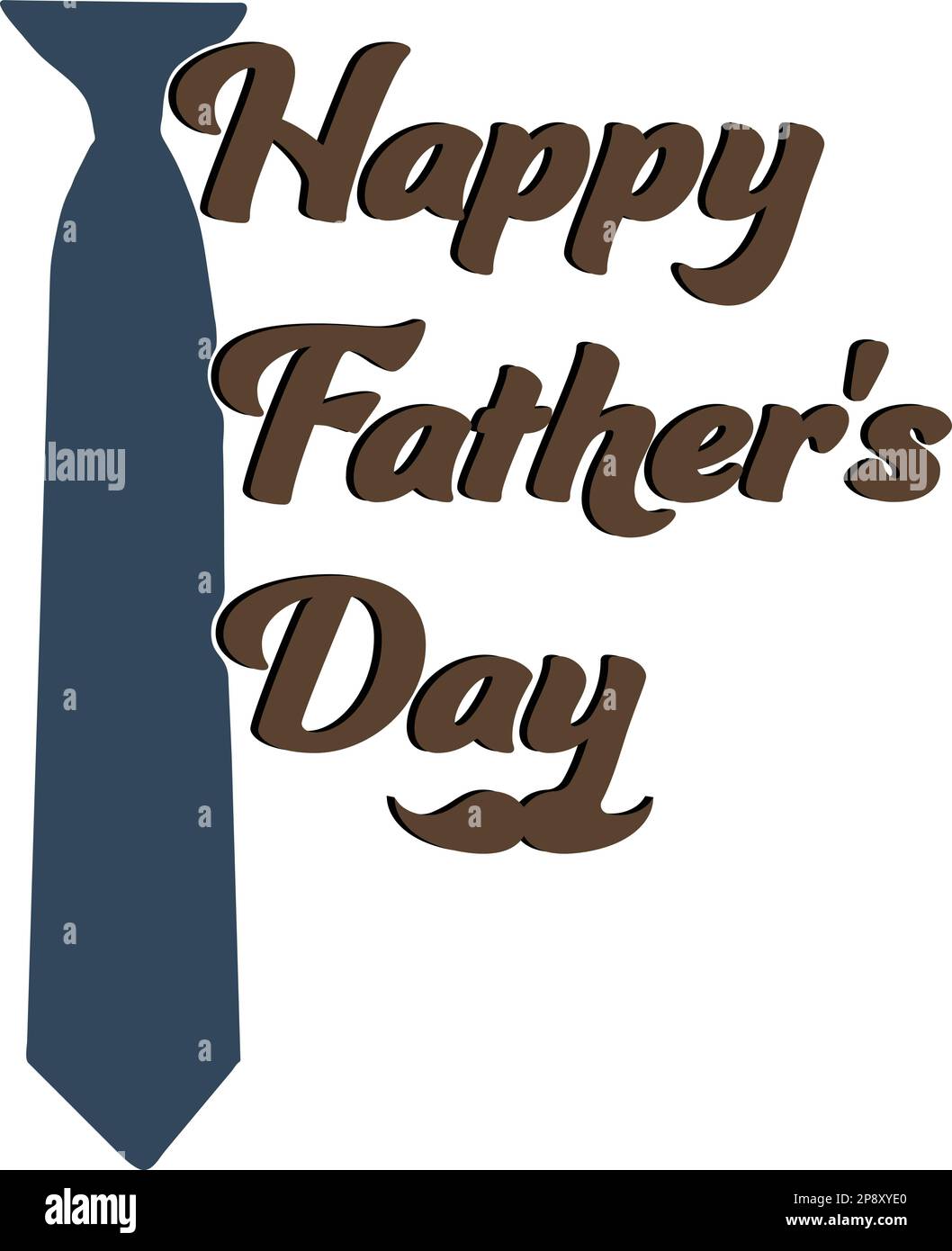 Father's Day typography with necktie and mustache for fabric, textile ...