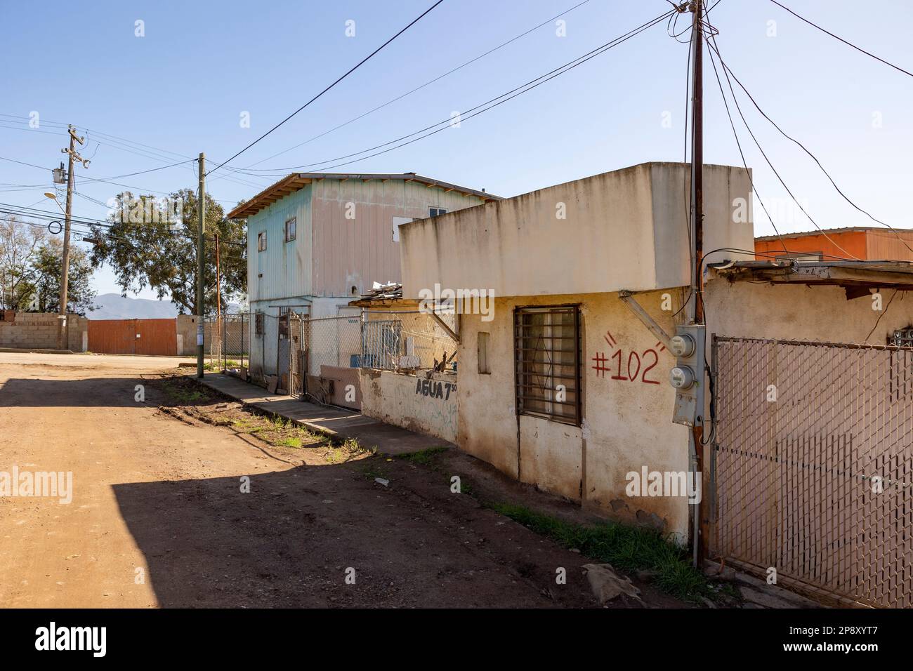 Ensenada, Baja California, Mexico - Side street in a poorer district ...