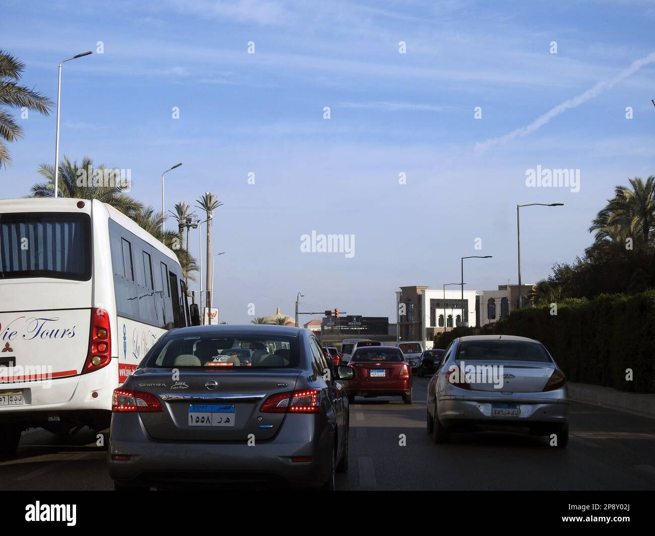 Cairo, Egypt, March 8 2023: Traffic signals in Egyptian streets ...