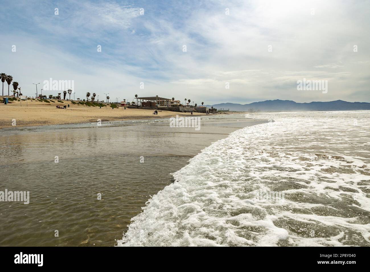 Ensenada, Baja California, Mexico - Looking south along beach Stock ...