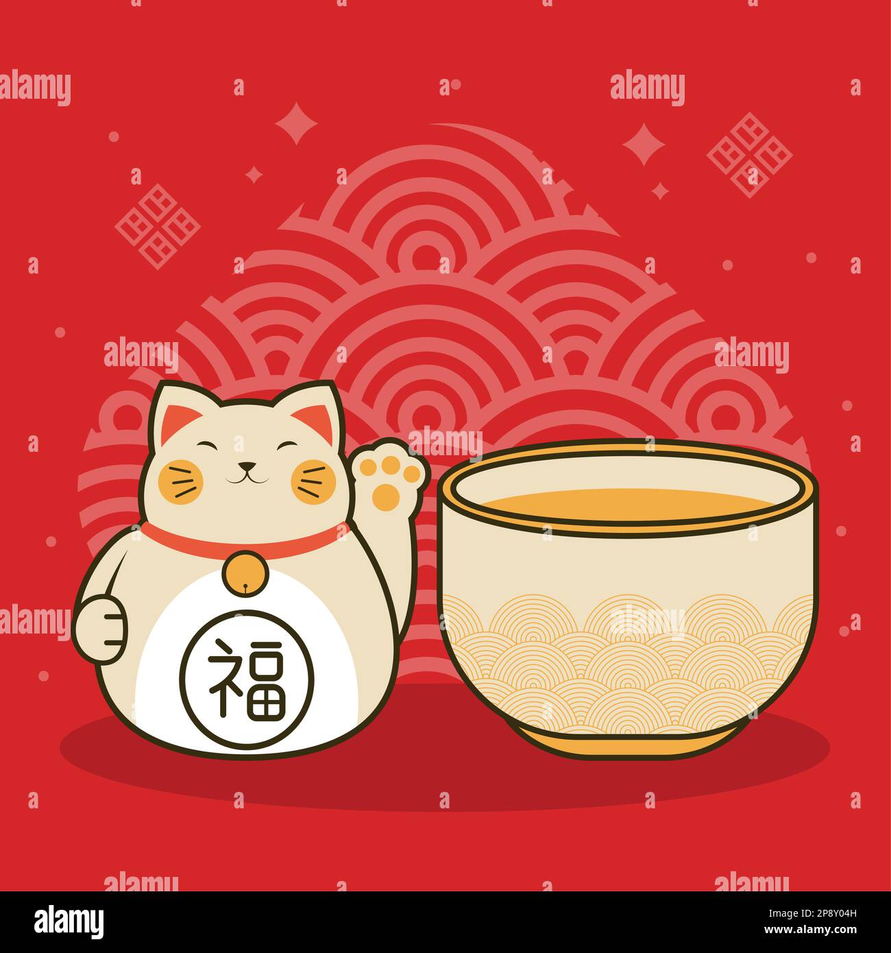 Maneki neko beckoning cat japanese Stock Vector Images - Alamy