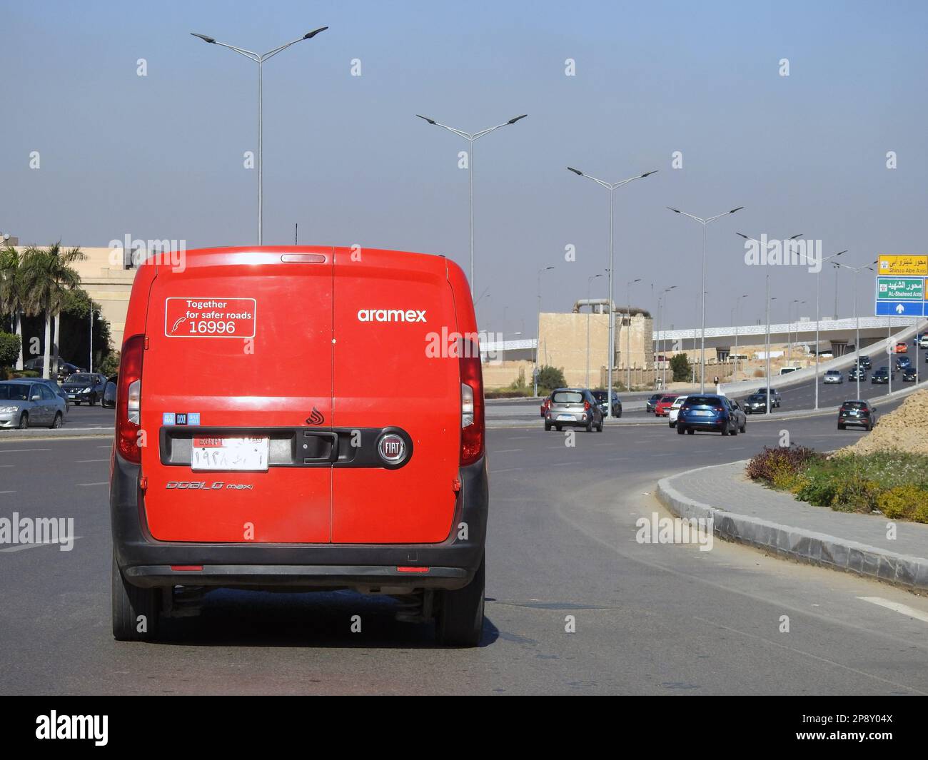 Cairo, Egypt, March 8 2023: Aramex vehicle for shipment and delivery ...