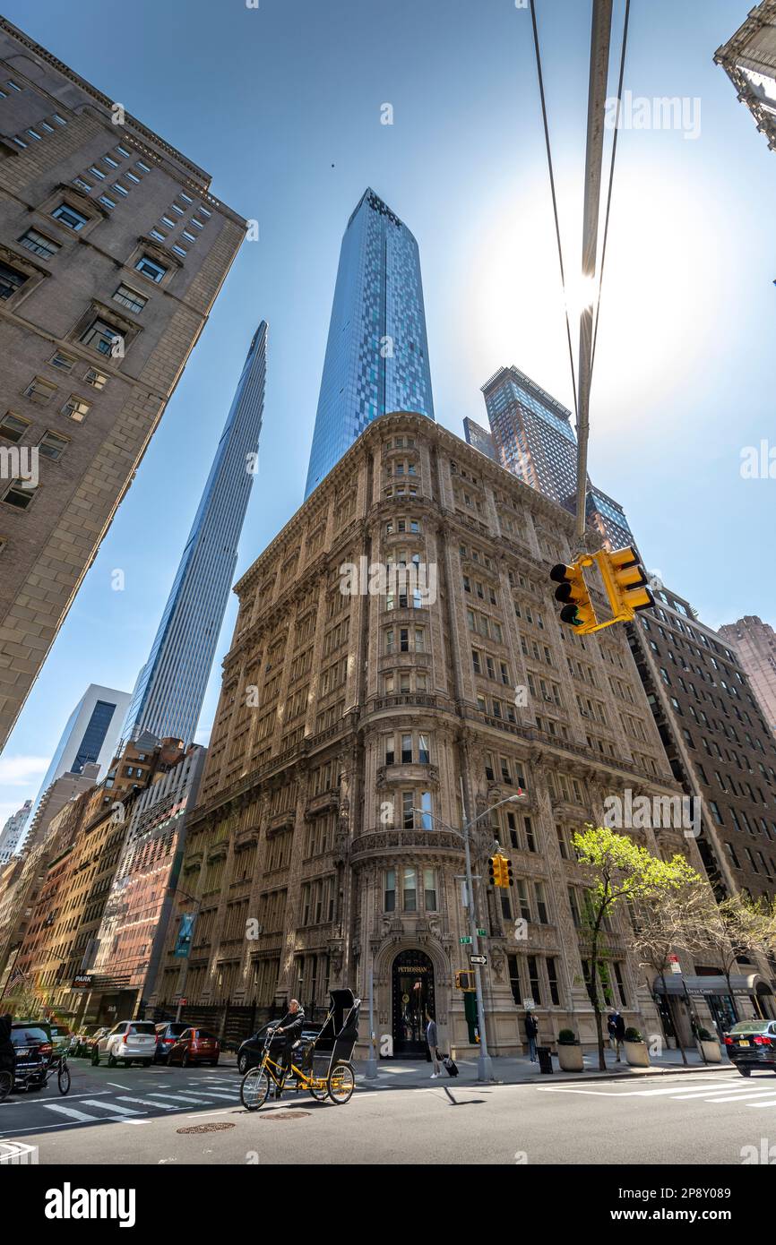 New York, USA - April 24, 2022: Exterior of New York's Petrossian ...