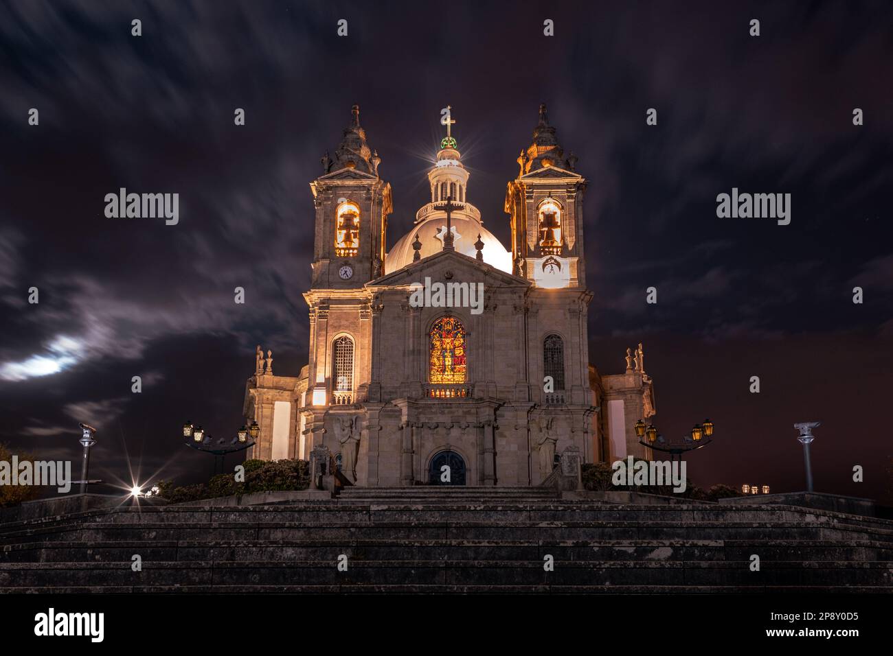 Nighttime Beauty of Sameiro Sanctuary in Braga Stock Photo - Alamy