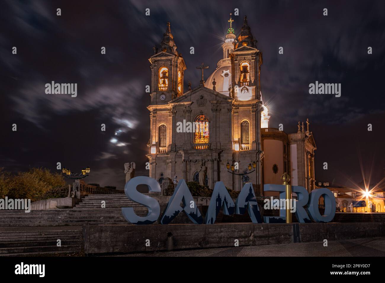 Nighttime Beauty of Sameiro Sanctuary in Braga Stock Photo - Alamy