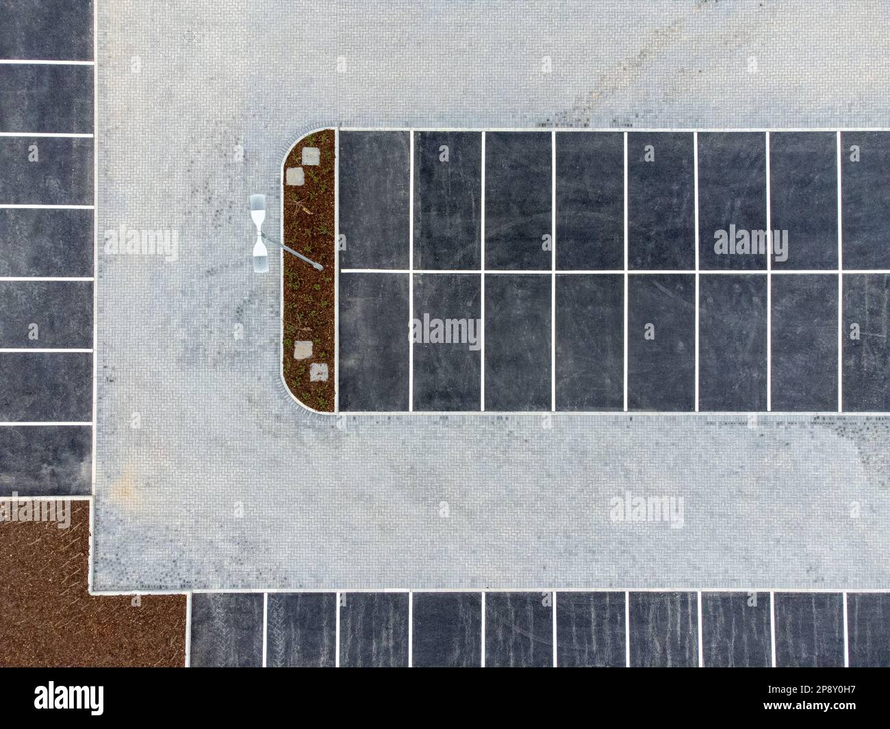 An empty car park from above by drone Stock Photo - Alamy