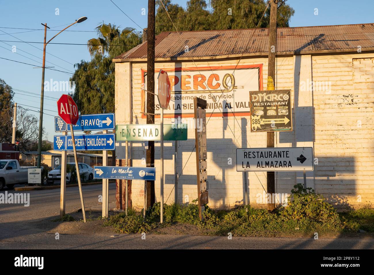 Ejido El Porvenir/Guadalupe, Baja California, Mexico - Cluster of road ...