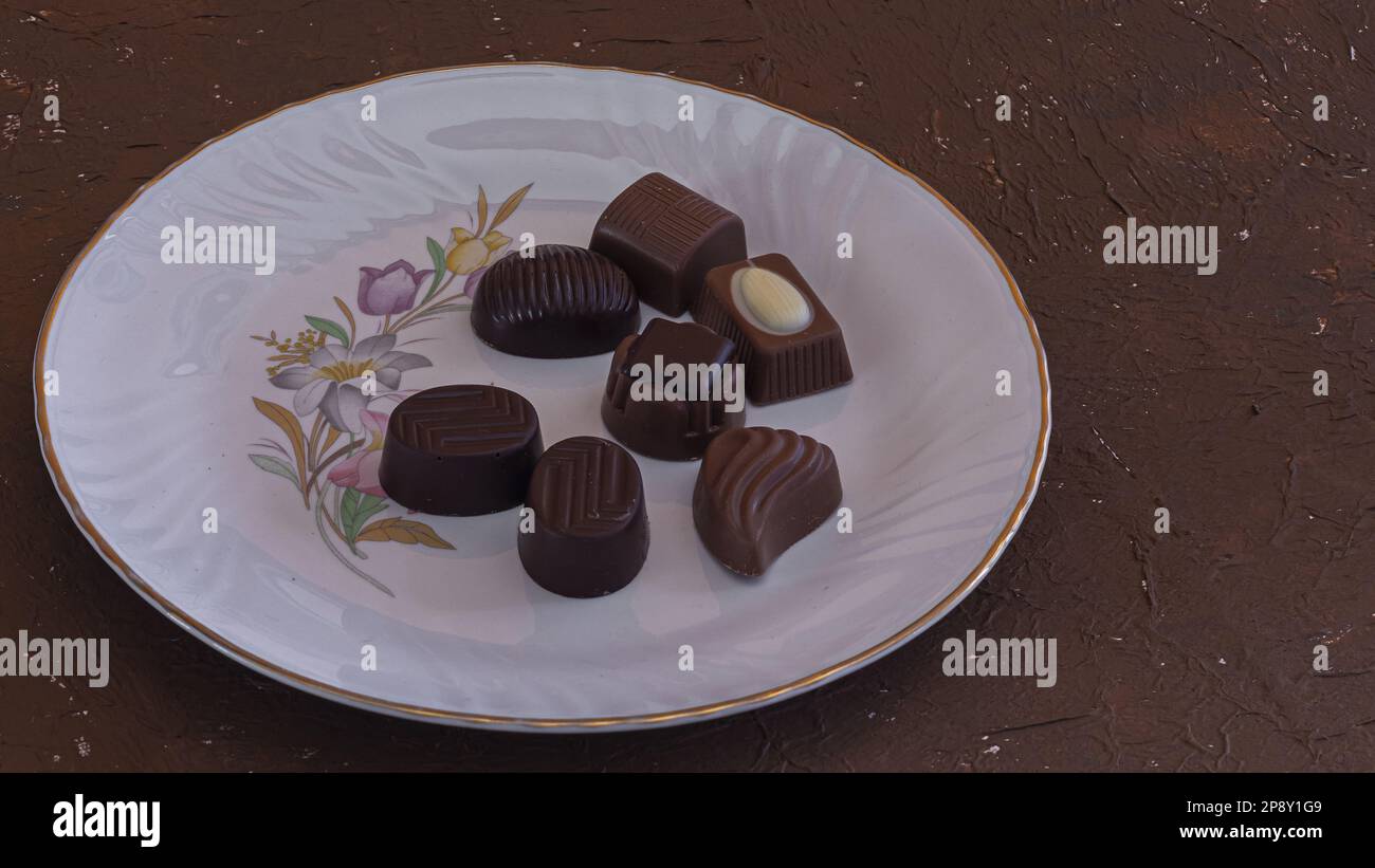 Gourmet assorted chocolates on hi-res stock photography and images - Alamy