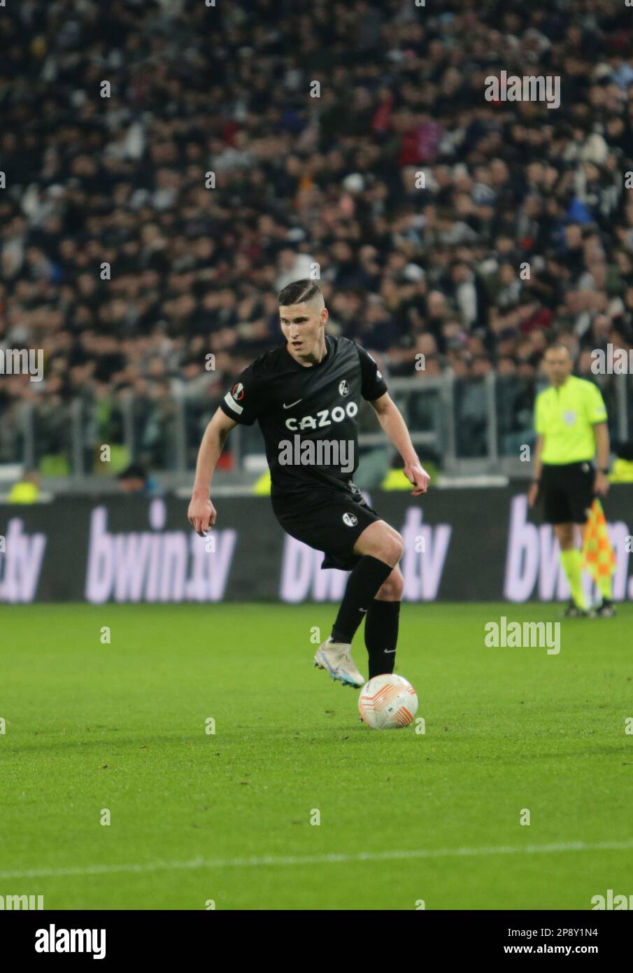 Turin, Italy. 09th Mar, 2023. Roland Sallai of SC Freiburg during the ...