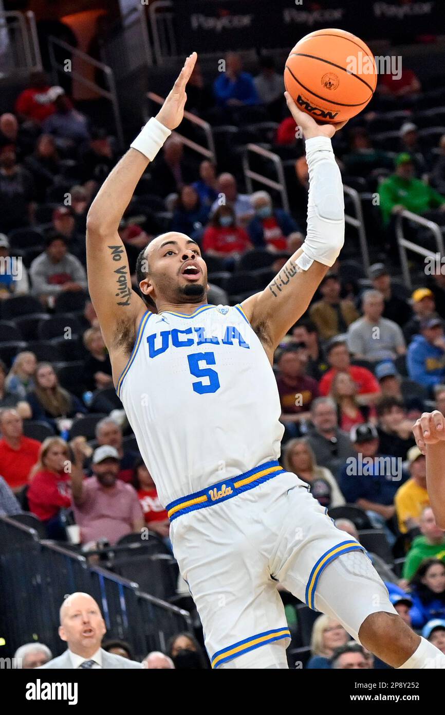 UCLA guard Amari Bailey shoots against Colorado during the second half ...
