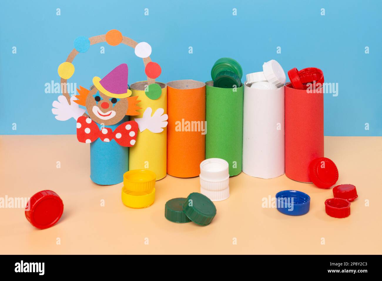 DIY paper craft for kids, how to make an clown, handmade handicraft ...