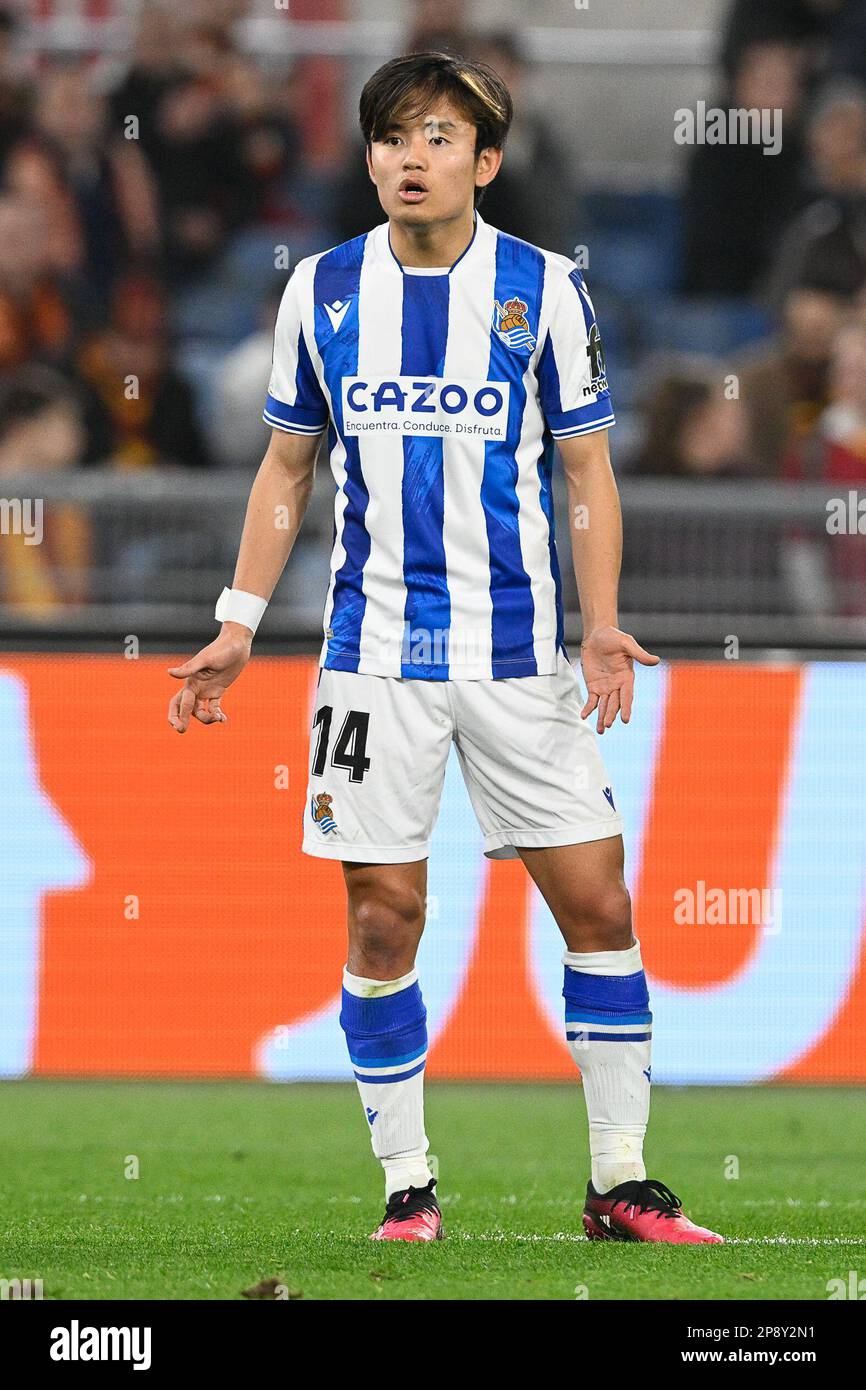 Takefusa Kubo of Real Sociedad during Uefa Europa League Round of 16 ...