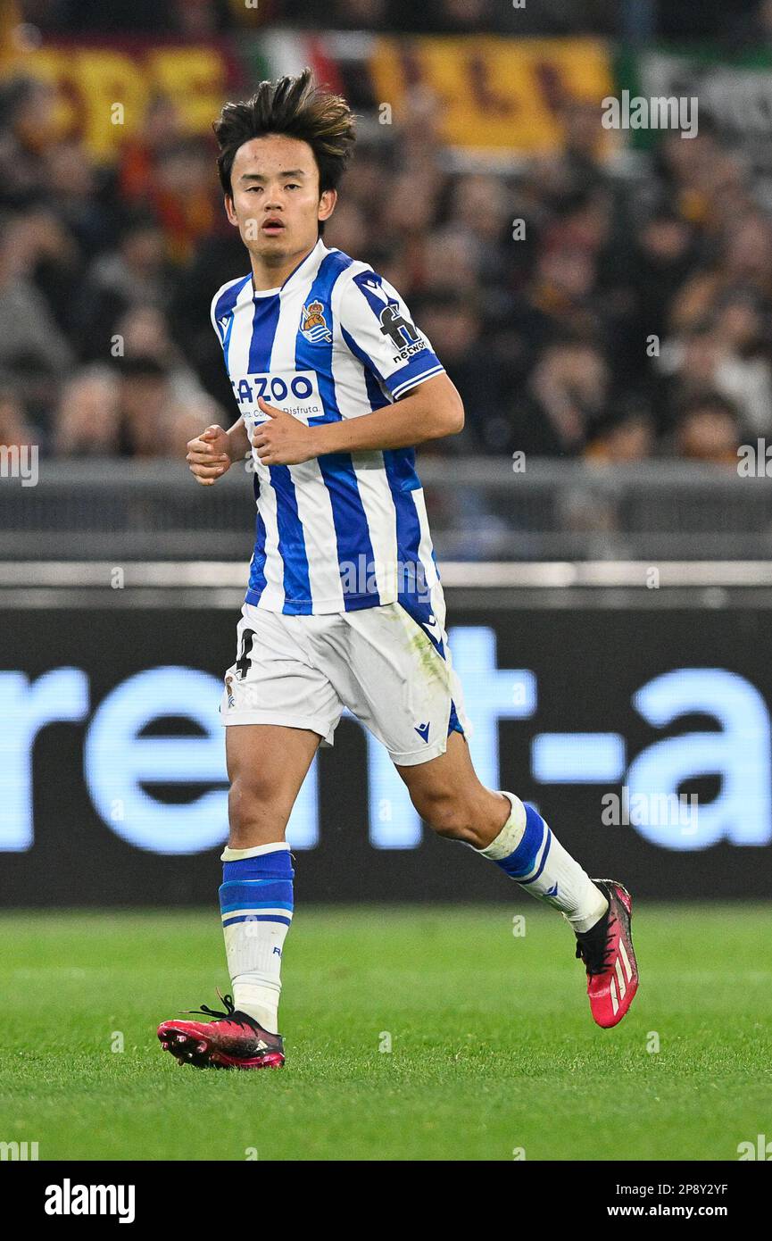 Takefusa Kubo of Real Sociedad during Uefa Europa League Round of 16 ...