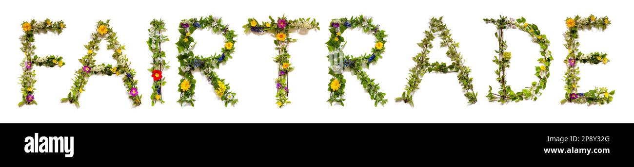 Colorful Blooming Flower Letters Building Word Fairtrade Stock Photo ...