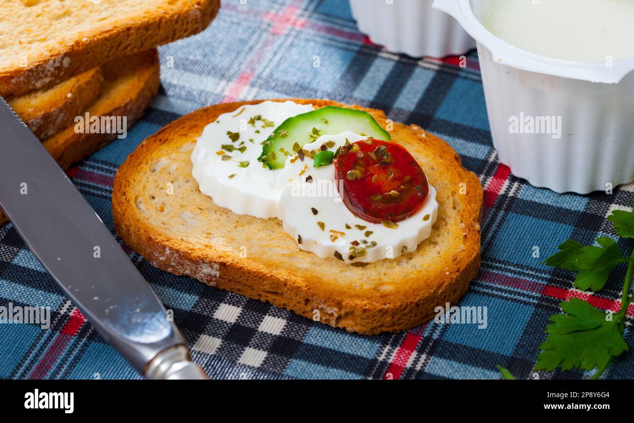 Sandwich with green cheese Stock Photo - Alamy