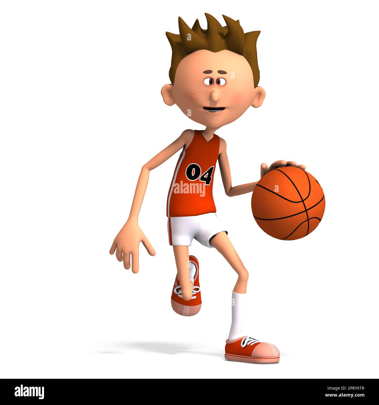 Basketball Player Dribbling Cartoon