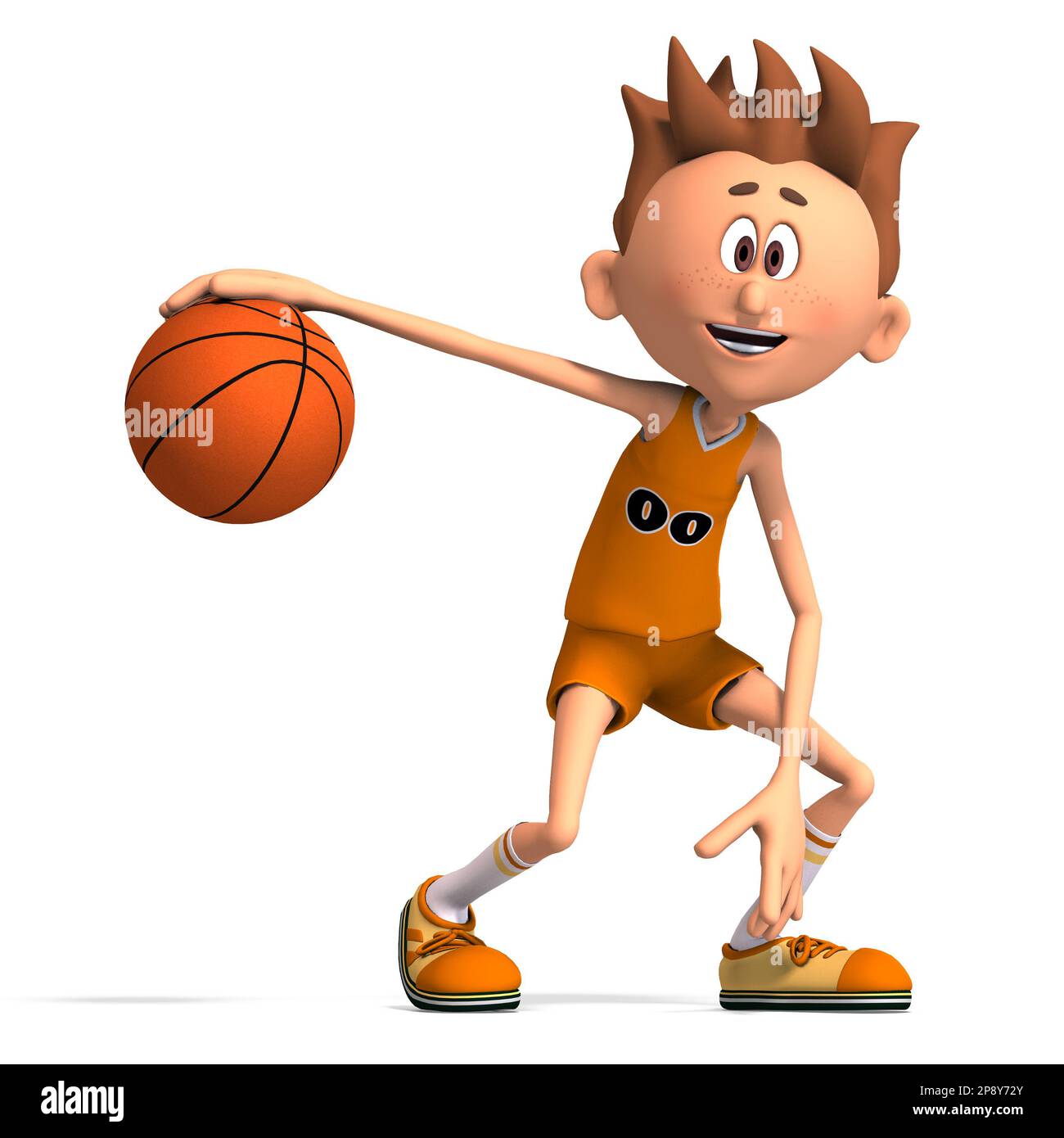 Basketball Player Dribbling Cartoon