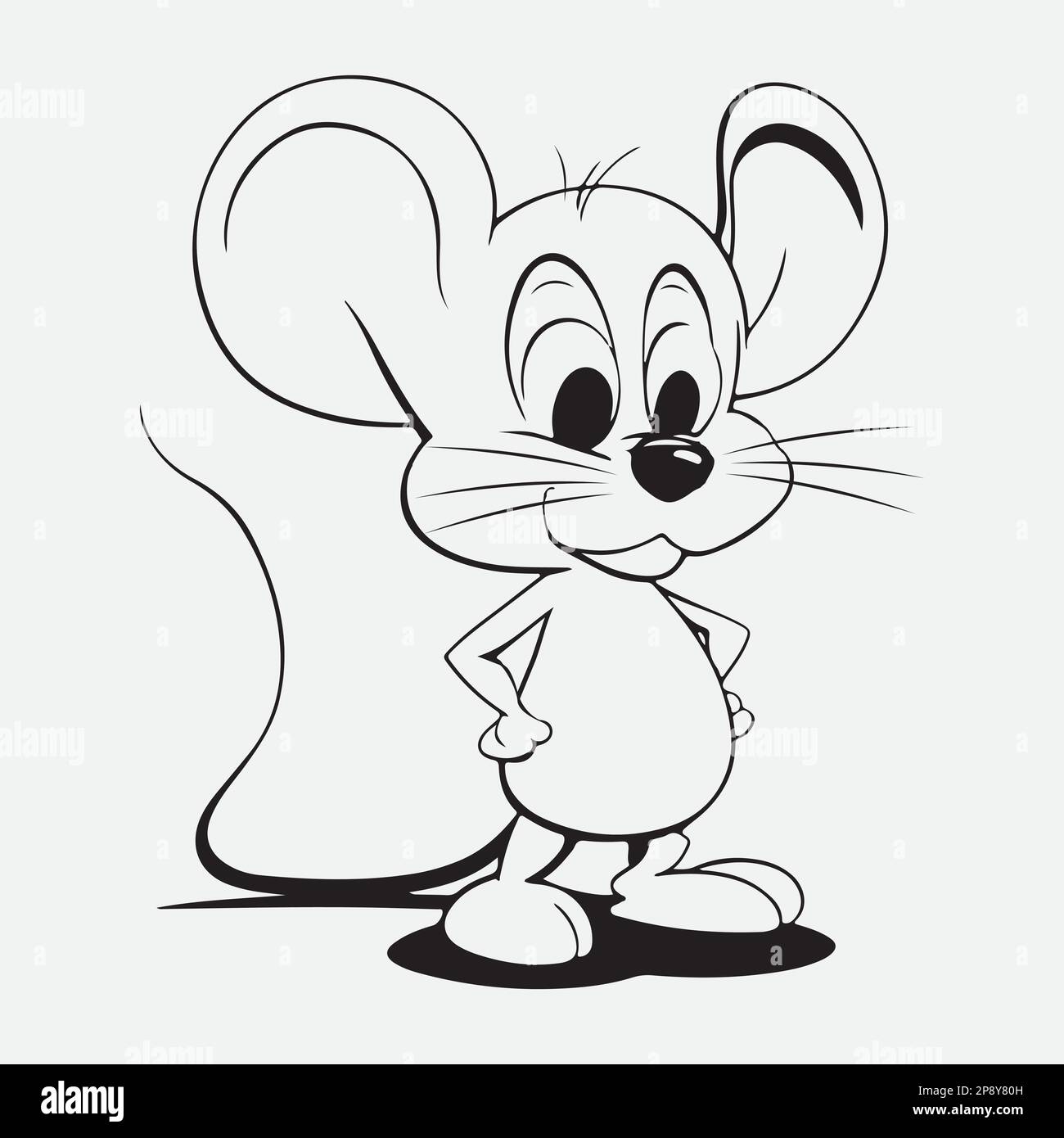 Mouse Cartoon Black And White