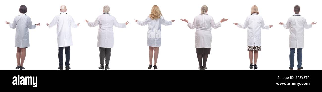 group of doctors standing with their backs isolated Stock Photo - Alamy