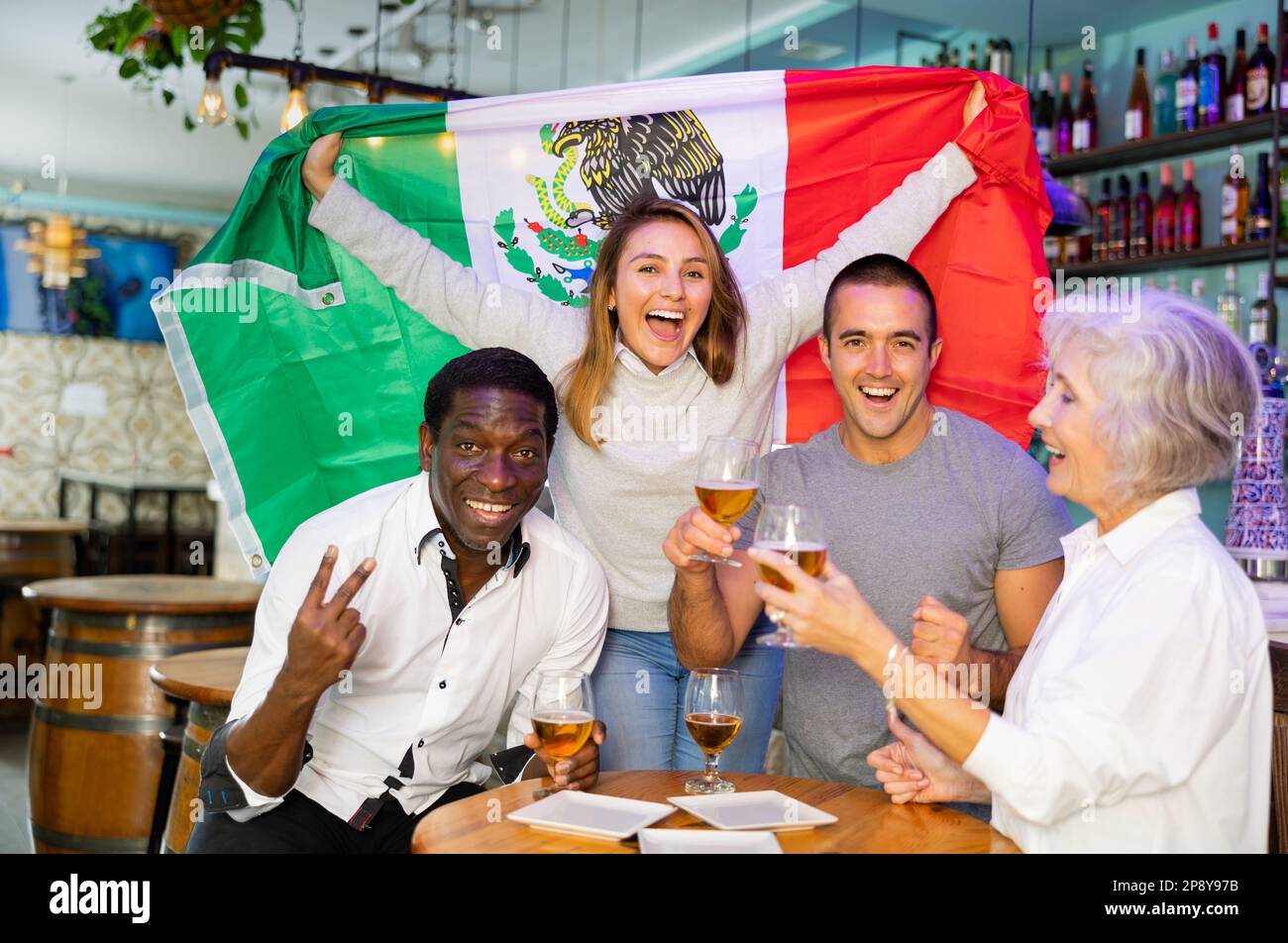 Mexican sports fans celebrate the victory Stock Photo - Alamy
