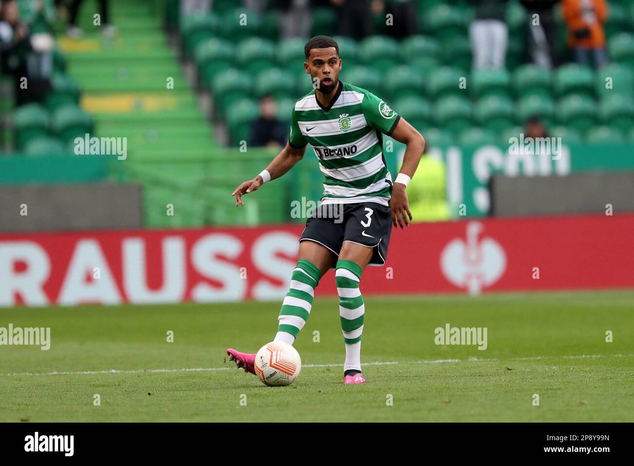 Lisbon, Portugal. 9th Mar, 2023. Jeremiah St Juste of Sporting CP in ...