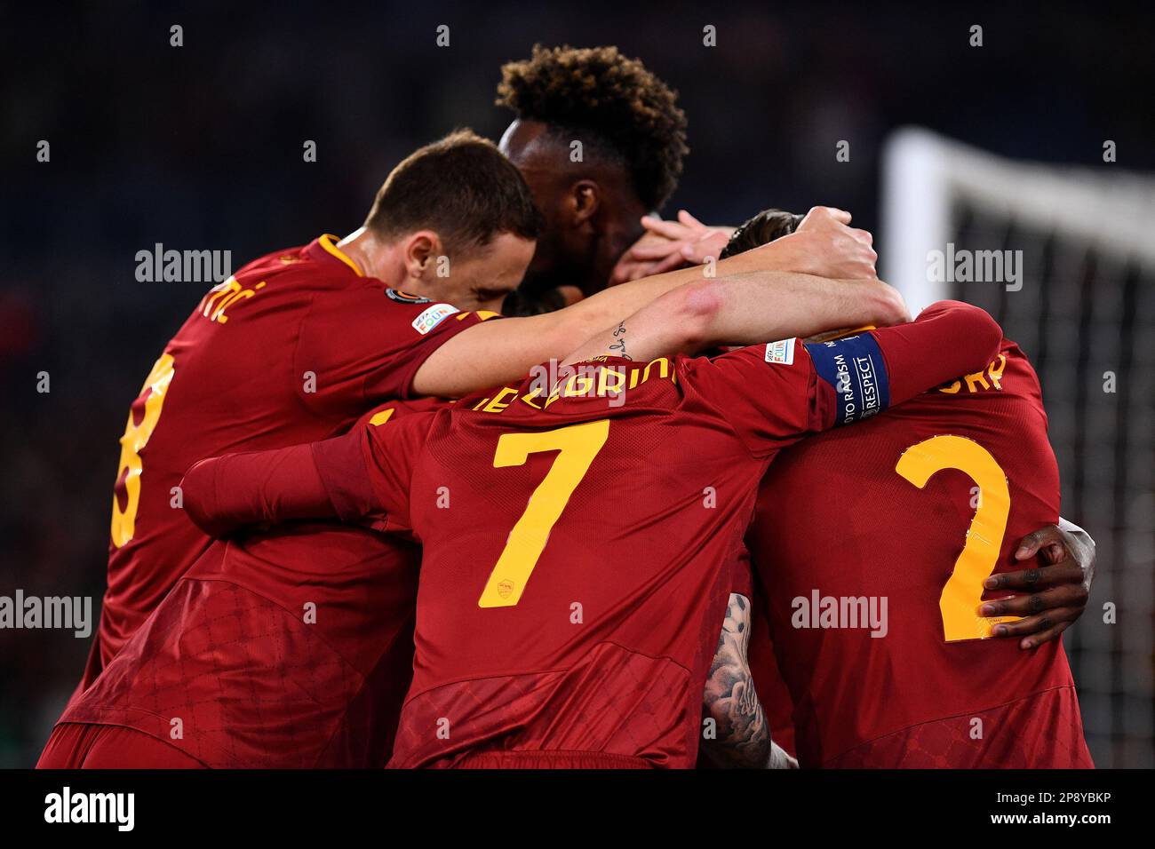 Rome, Italy. 09th Mar, 2023. AS Roma team celebrating the gol during ...