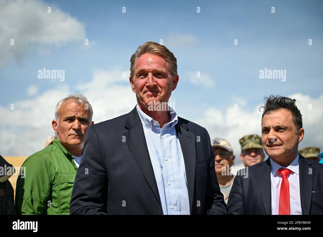 Ambassador Jeffry Flake, U.S. Ambassador to Türkiye, departs the field ...