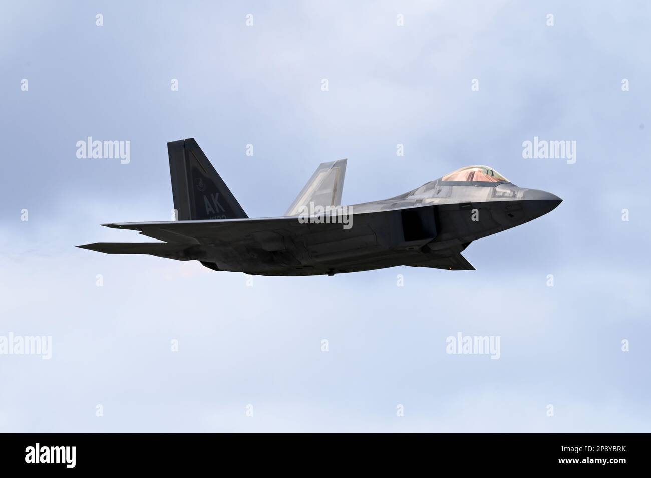 An F-22 Raptor assigned to the 525th Expeditionary Fighter Squadron ...