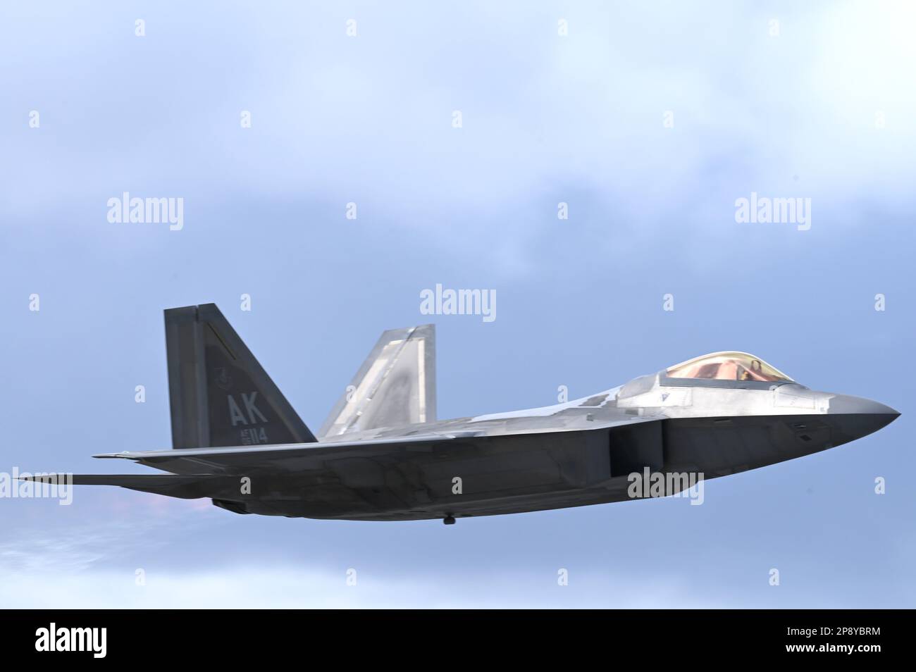 An F-22 Raptor assigned to the 525th Expeditionary Fighter Squadron ...