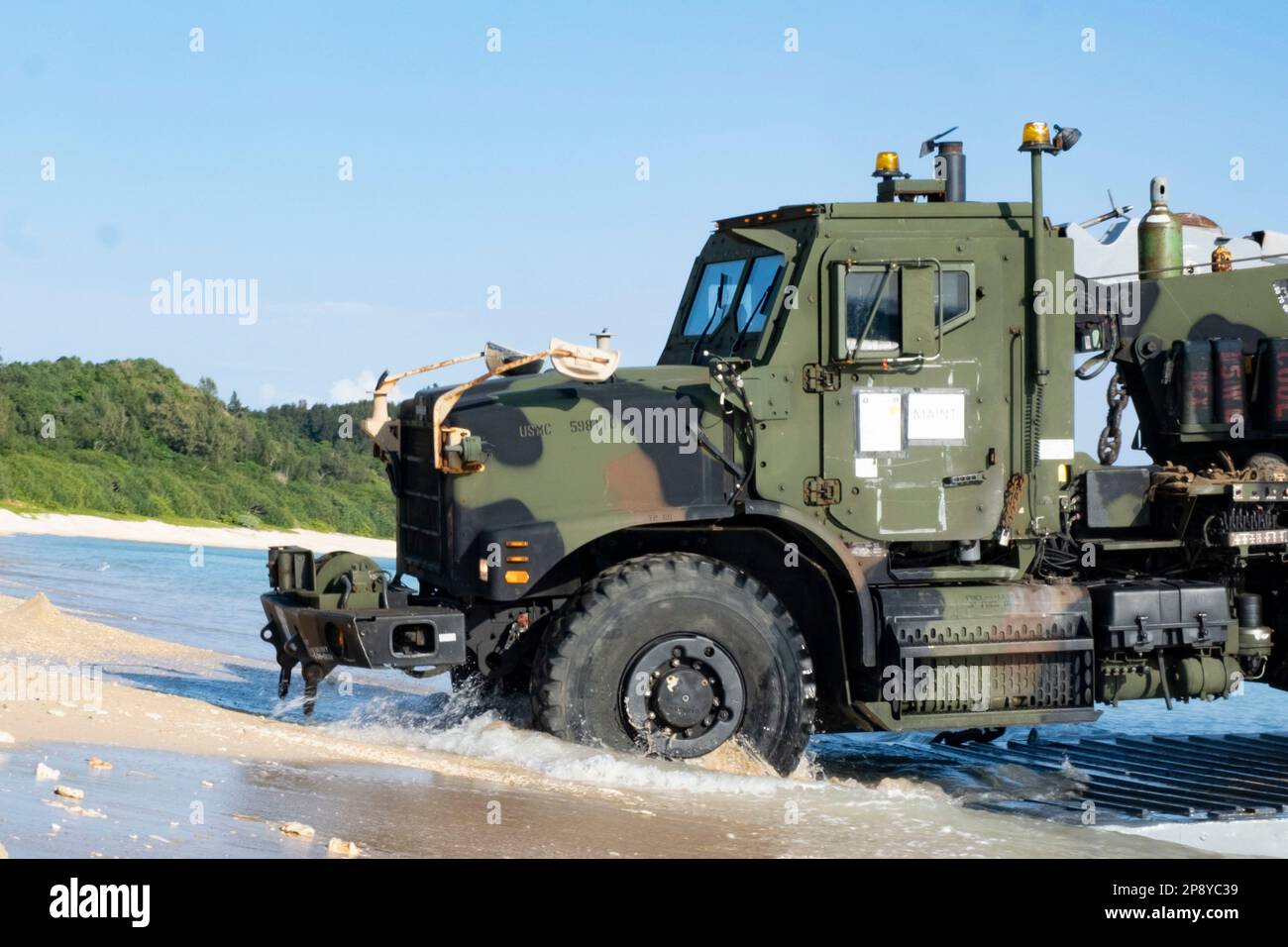 A U.S. Marine Corps 7-Ton, with Combat Logistics Battalion 31, 31st Marine Expeditionary Unit ...
