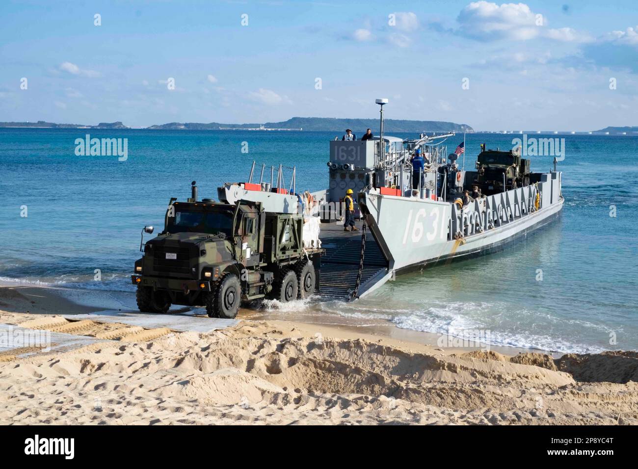 A U.S. Marine Corps 7-Ton, with Combat Logistics Battalion 31, 31st ...