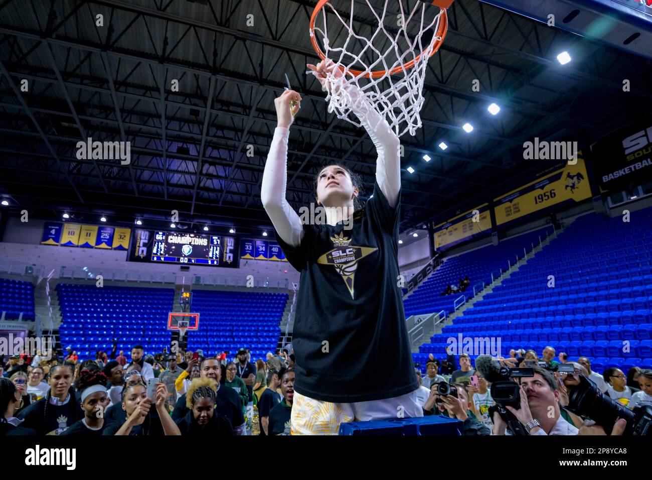 Southeastern Louisiana guard Hailey Giaratano, who was named MVP, cuts ...