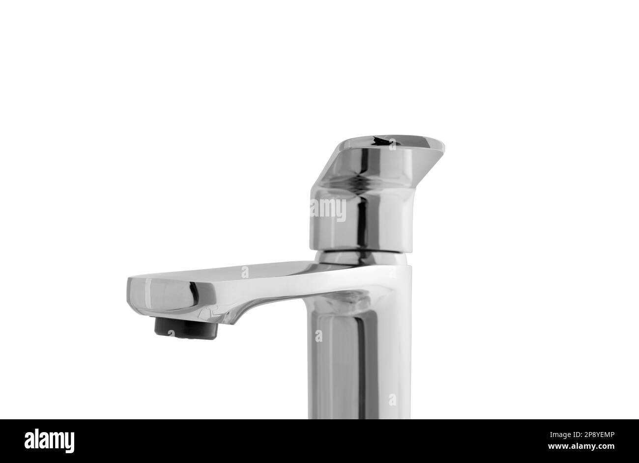 Single handle water tap on white background, closeup Stock Photo - Alamy