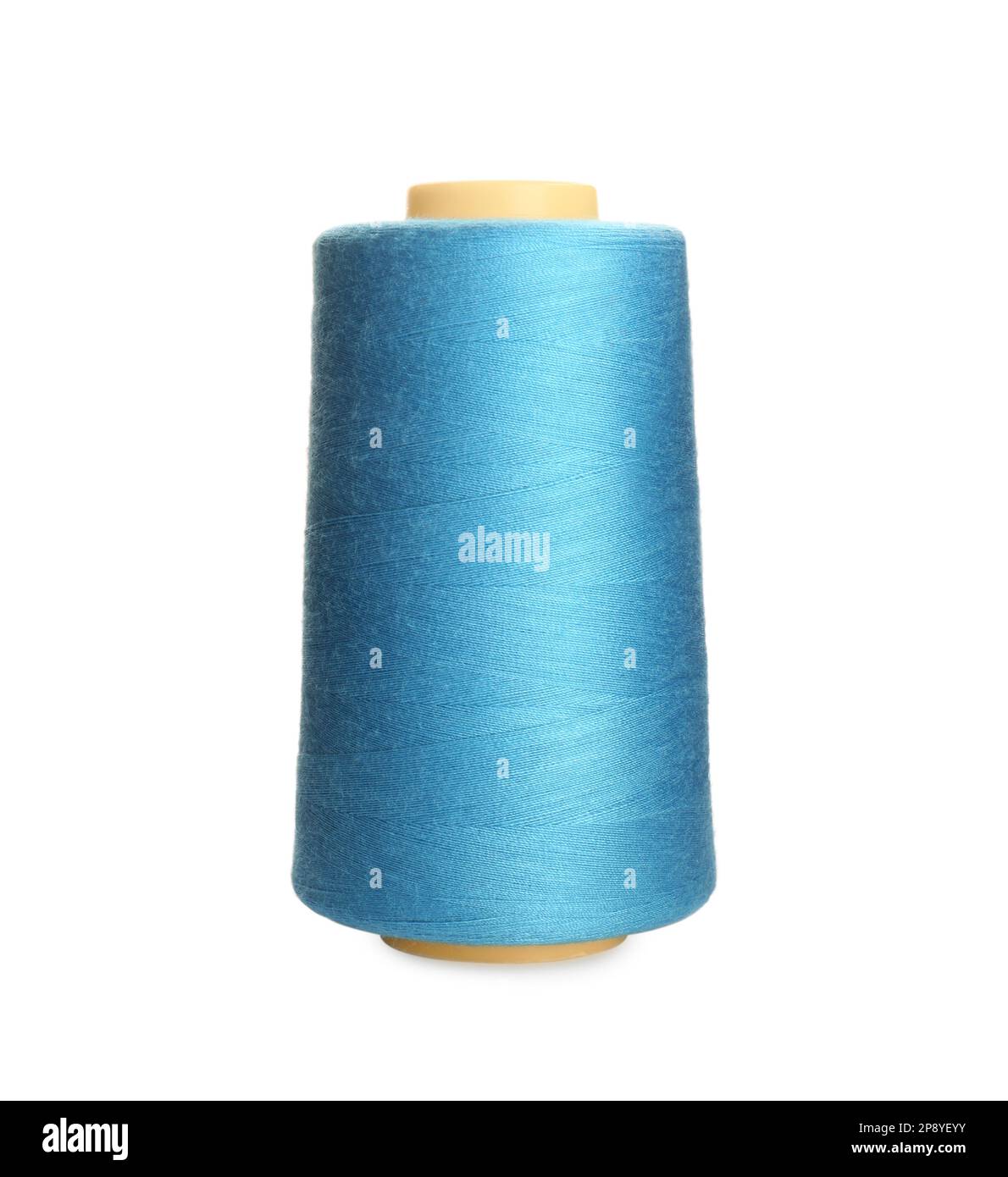 Spool of light blue sewing thread isolated on white Stock Photo - Alamy