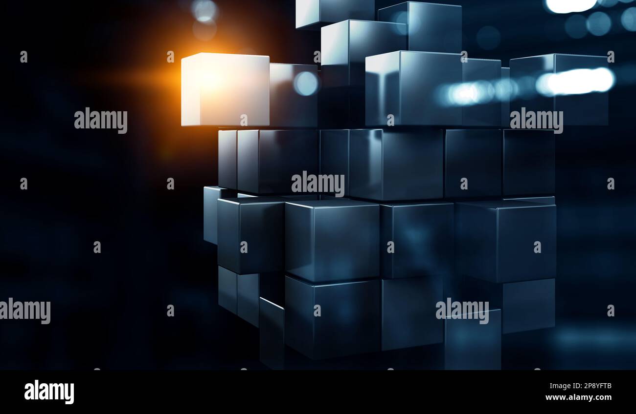 Glowing cubes. Innovation and creativity concept Stock Photo - Alamy