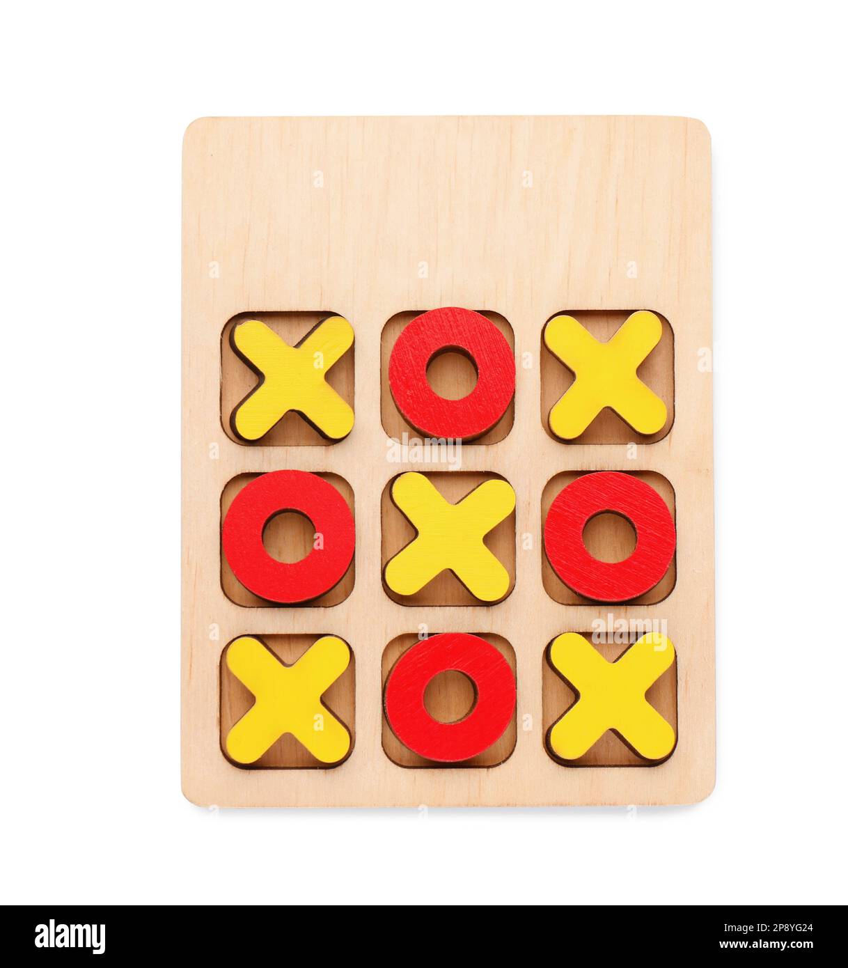 Wooden tic-tac-toe set on white background, top view Stock Photo - Alamy