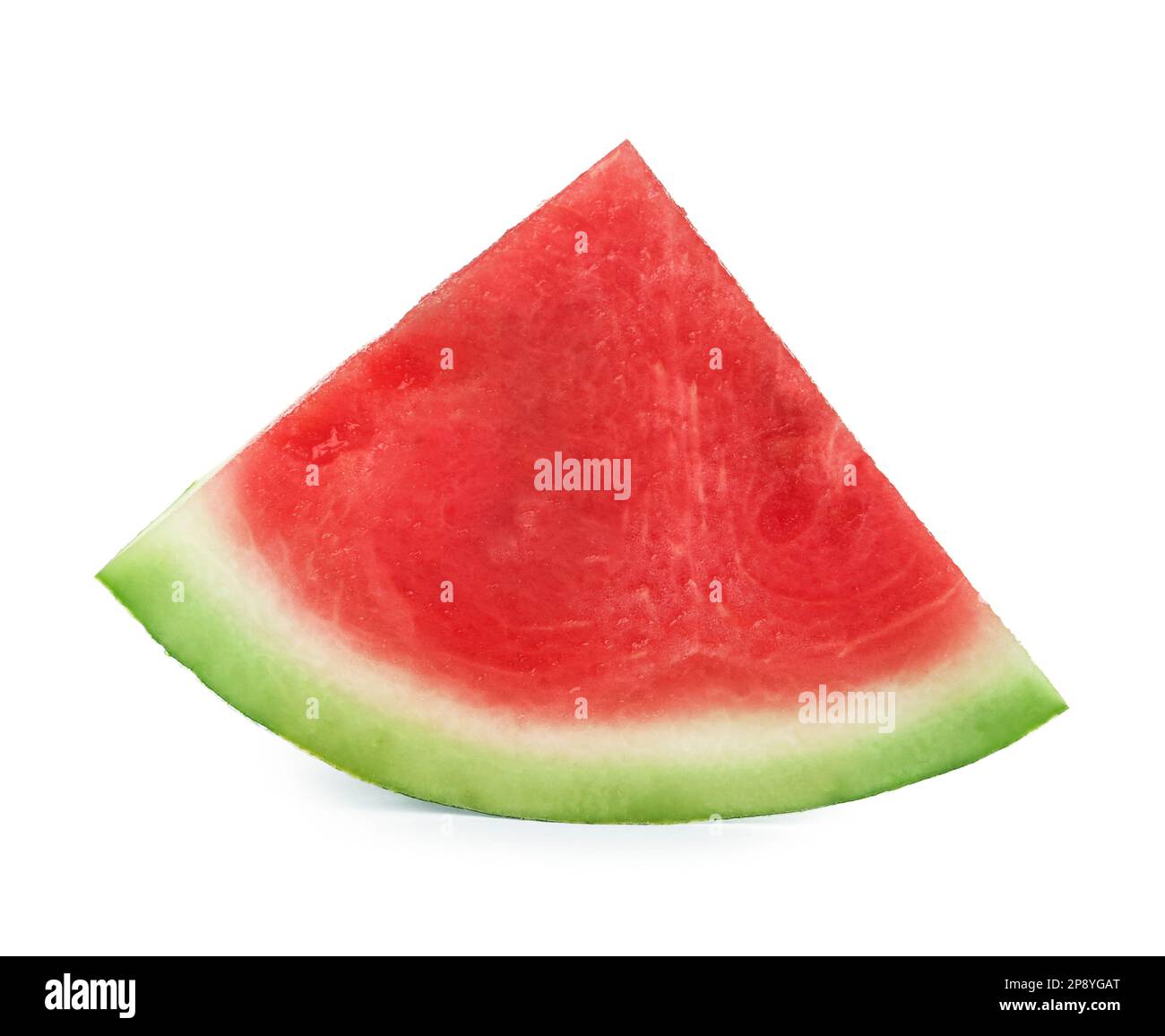 Slice of delicious ripe seedless watermelon isolated on white Stock ...