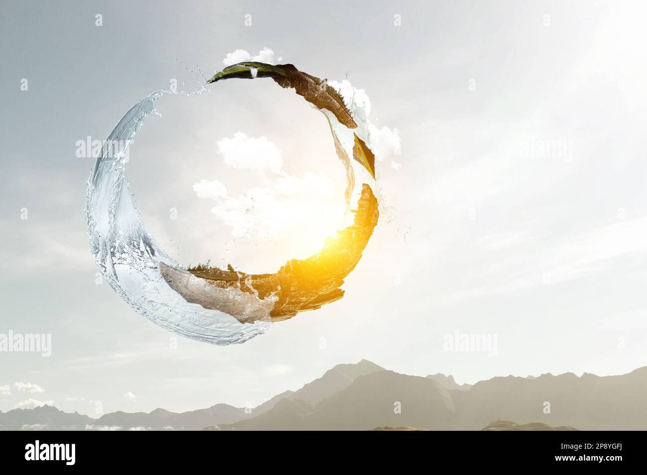 Green curved landscape with grass Stock Photo - Alamy