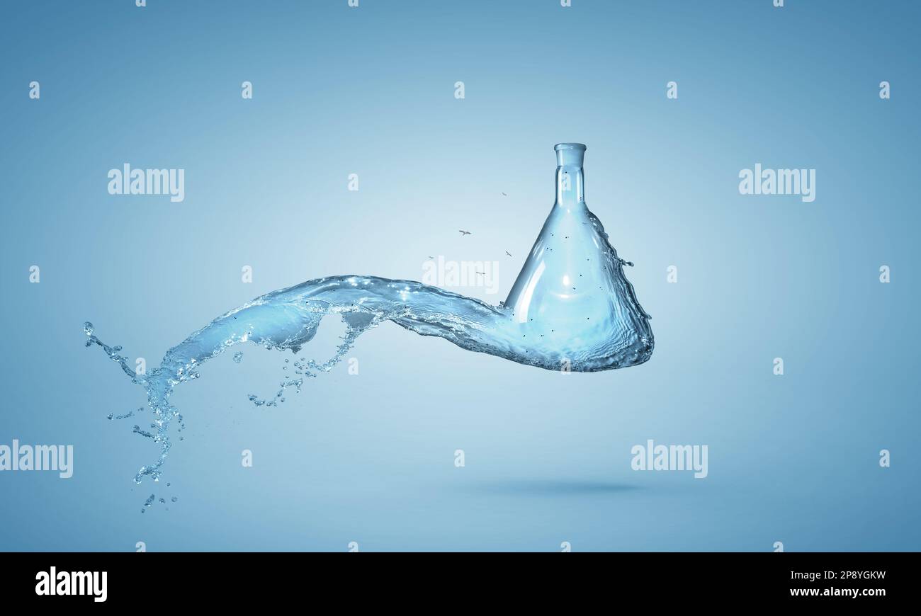 Water splash out of glass bottle Stock Photo - Alamy