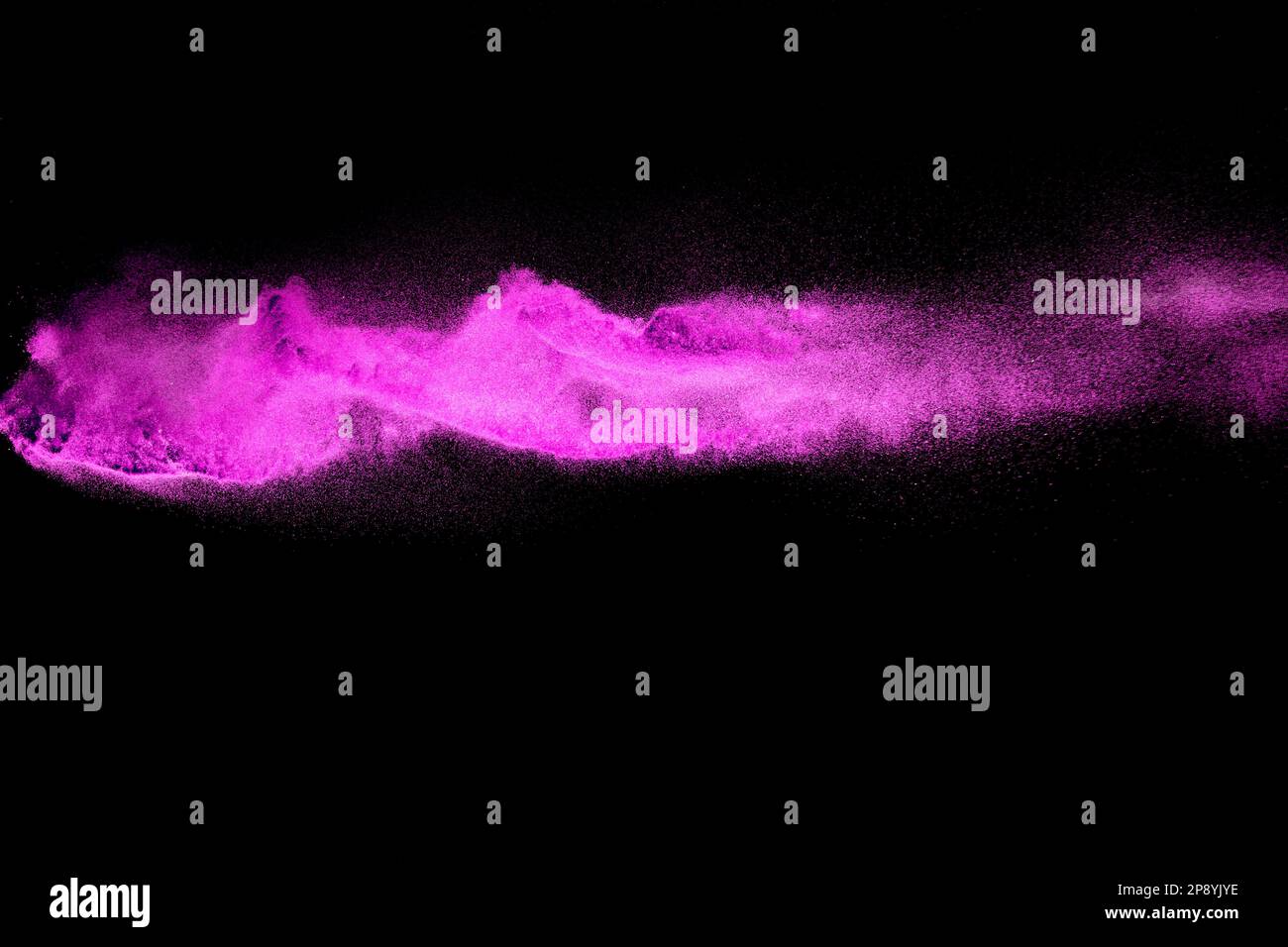 Pink dust particle splash on black background.Pink powder splash Stock ...