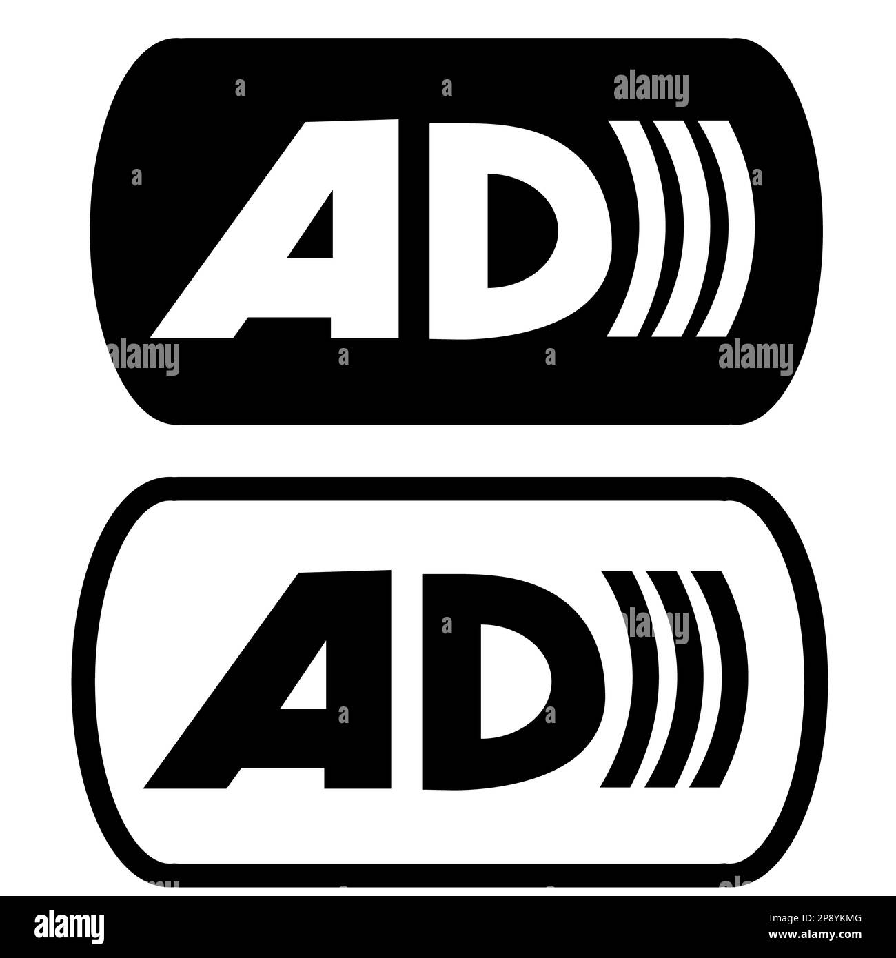 audio description icon on white background. audio description sign ...