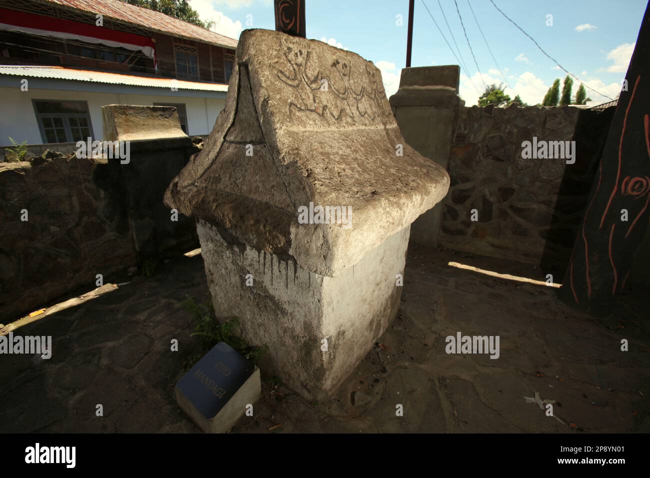 A sarcophagus that is traditionally called "waruga" at a locality of ...
