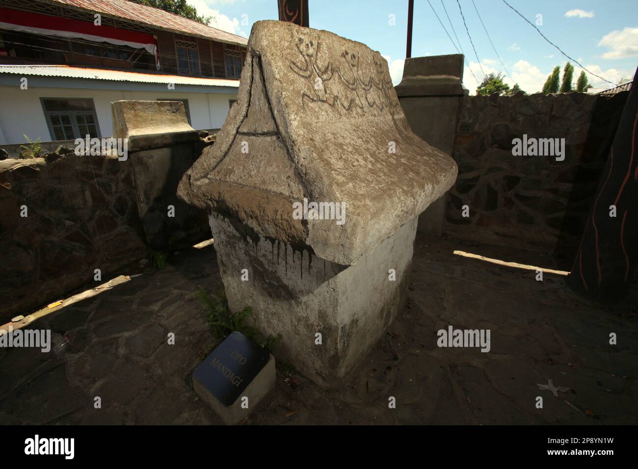 A sarcophagus that is traditionally called "waruga" at a locality of ...