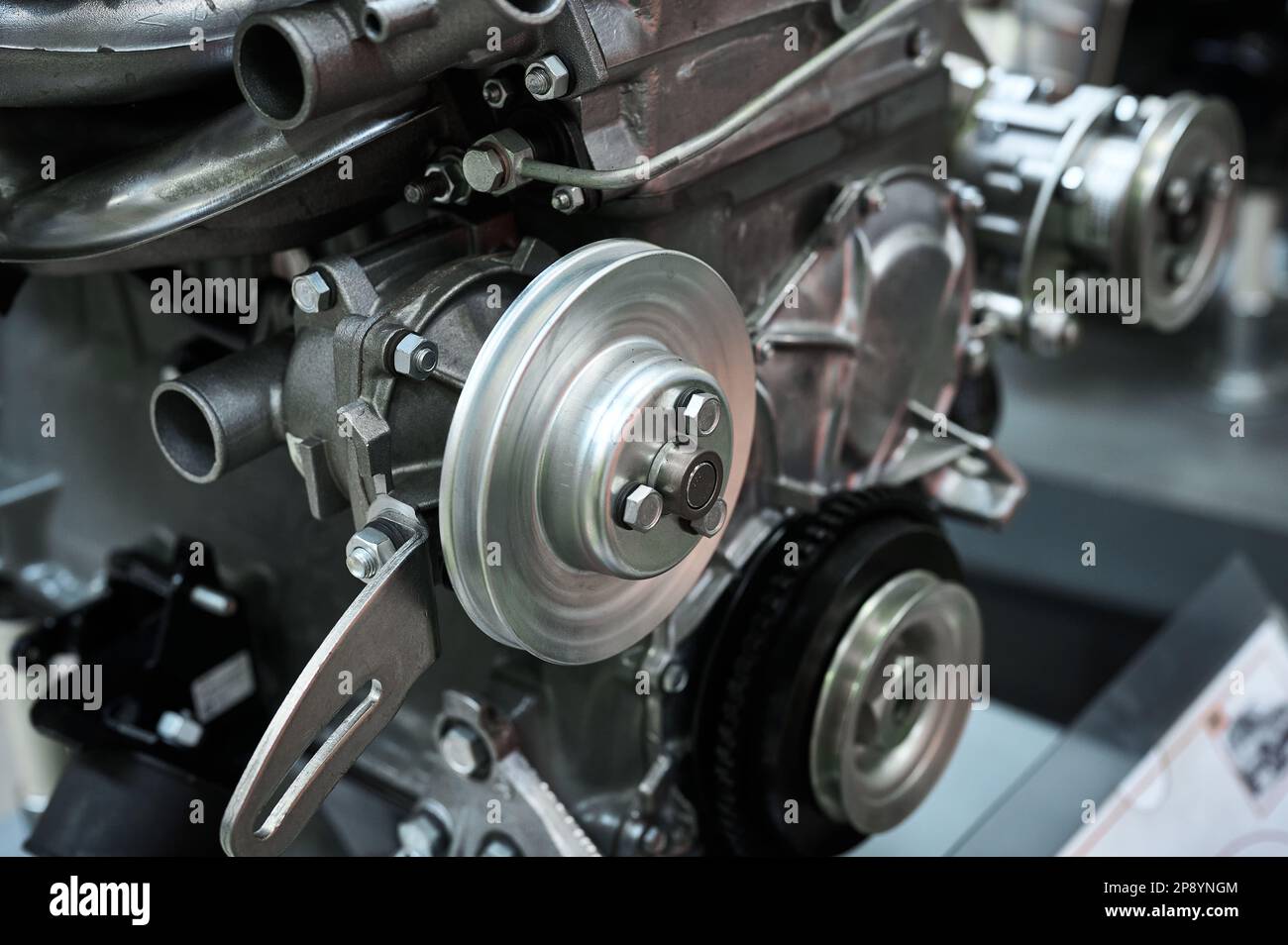 Car internal combustion engine in production plant shop Stock Photo - Alamy