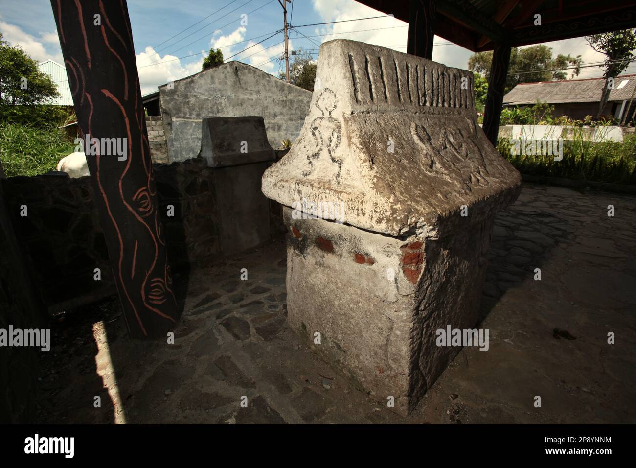 A sarcophagus that is traditionally called "waruga" at a locality of ...