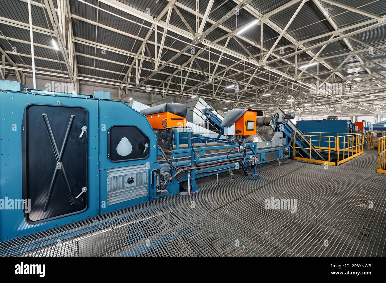 Production line with conveyors at waste recycling plant Stock Photo - Alamy