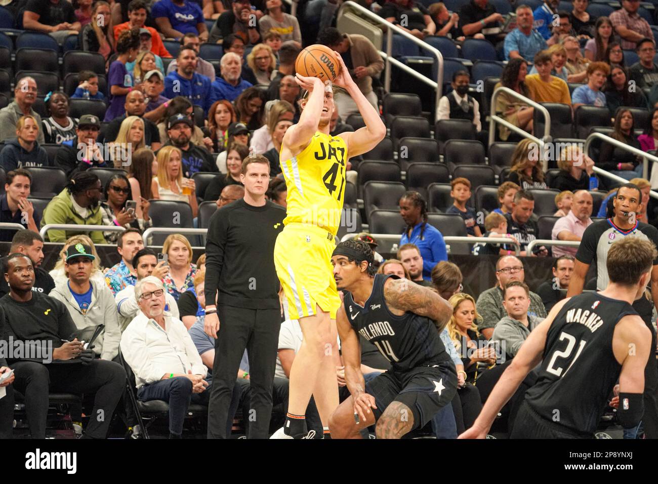 Orlando, Florida, USA, March 9, 2023, Utah Jazz forward Kelly Olynyk ...