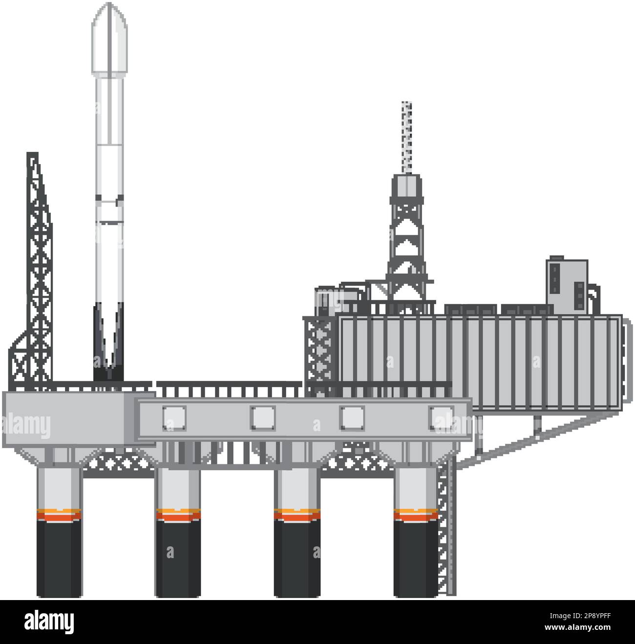 Rocket Launch Scaffolding or Launchpads Vector illustration Stock ...