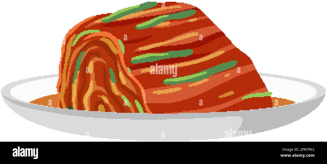 Kimchi on Plate Vector illustration Stock Vector Image & Art - Alamy